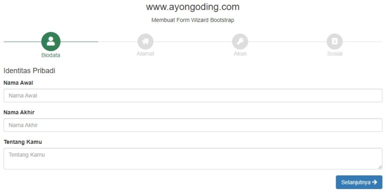 Membuat Form Wizard Bootstrap - Ayo Ngoding