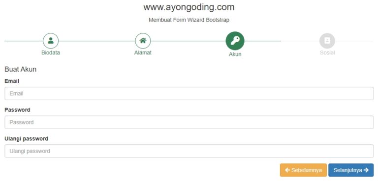 Membuat Form Wizard Bootstrap - Ayo Ngoding