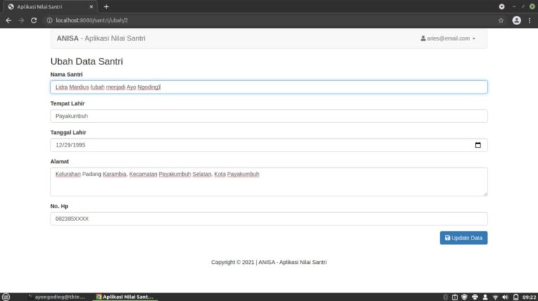 Update atau Edit Data pada Laravel - Ayo Ngoding